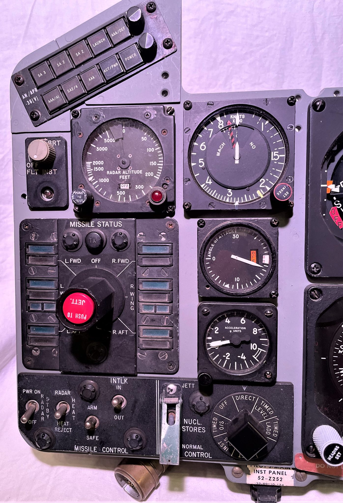 Vietnam War Period F-4 Phantom Instrument Panel – Westwall Militaria