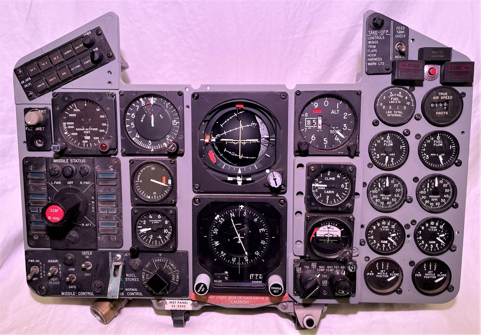 Vietnam War Period F-4 Phantom Instrument Panel – Westwall Militaria